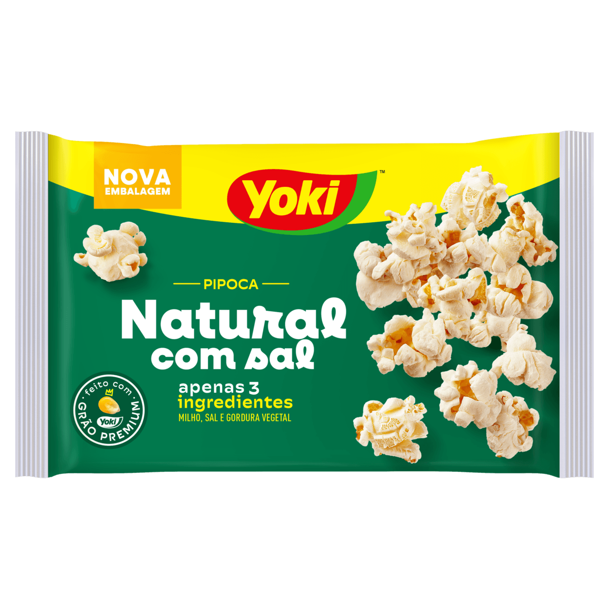Pipoca para Micro-Ondas Natural com Sal YOKI Pacote 100g