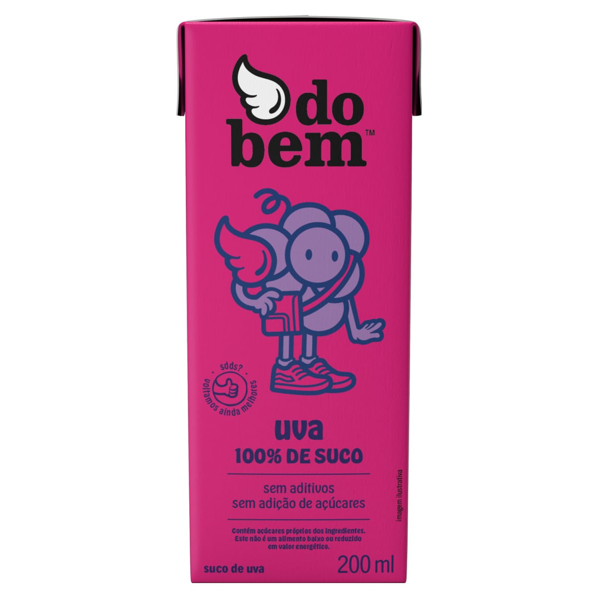 Suco DO BEM 100% Suco Uva Sem Açúcar 200ml